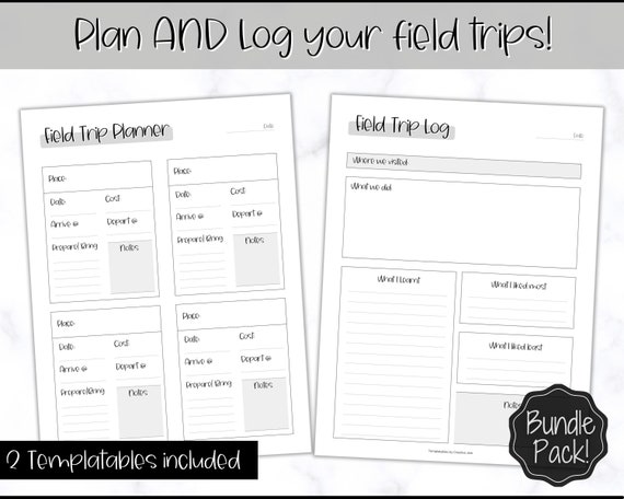 Field Trip Planner BUNDLE Printable Field Trip Log - Etsy