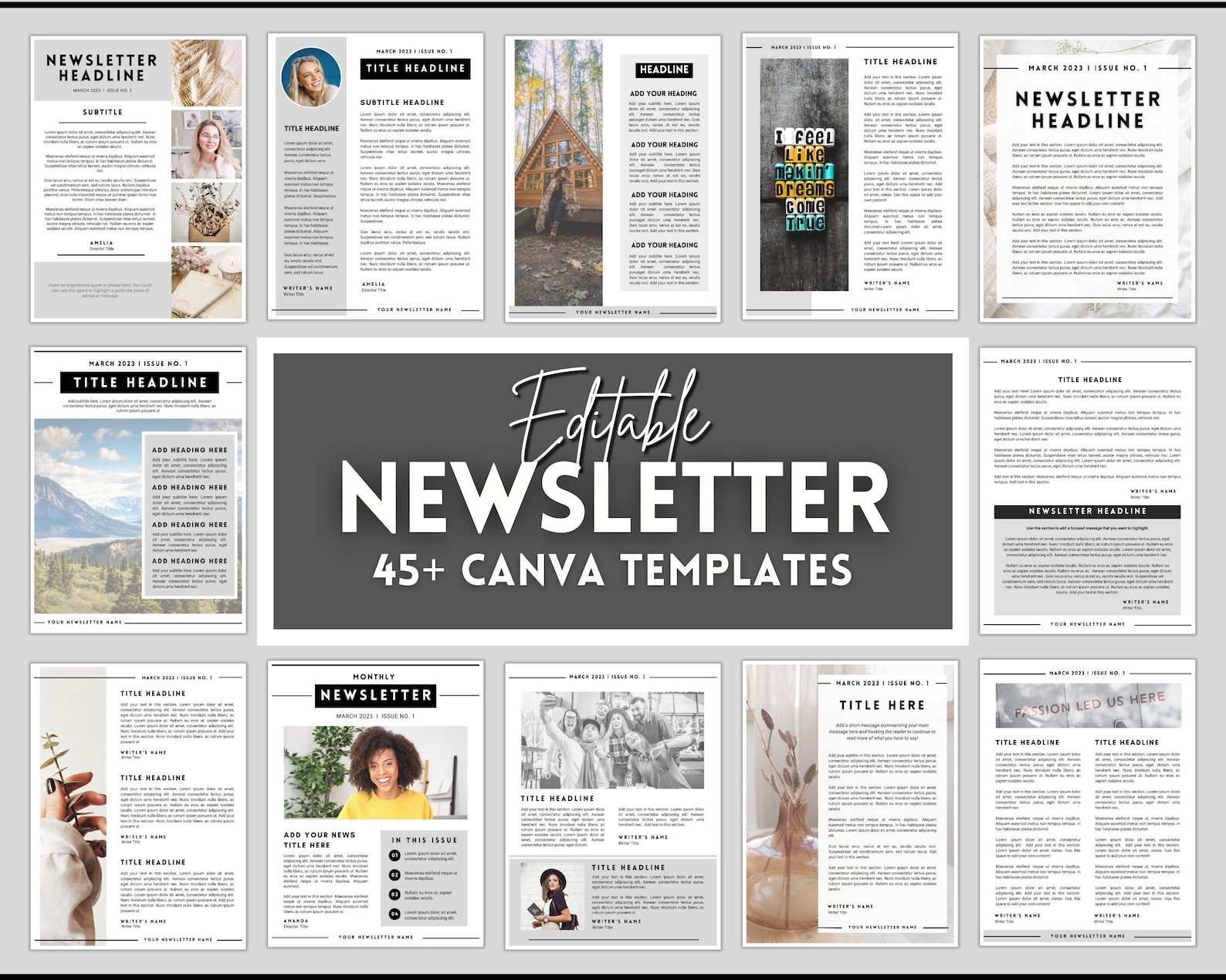 EDITABLE Newsletter Template, 45+ Canva Templates, Monthly, Real Estate ...