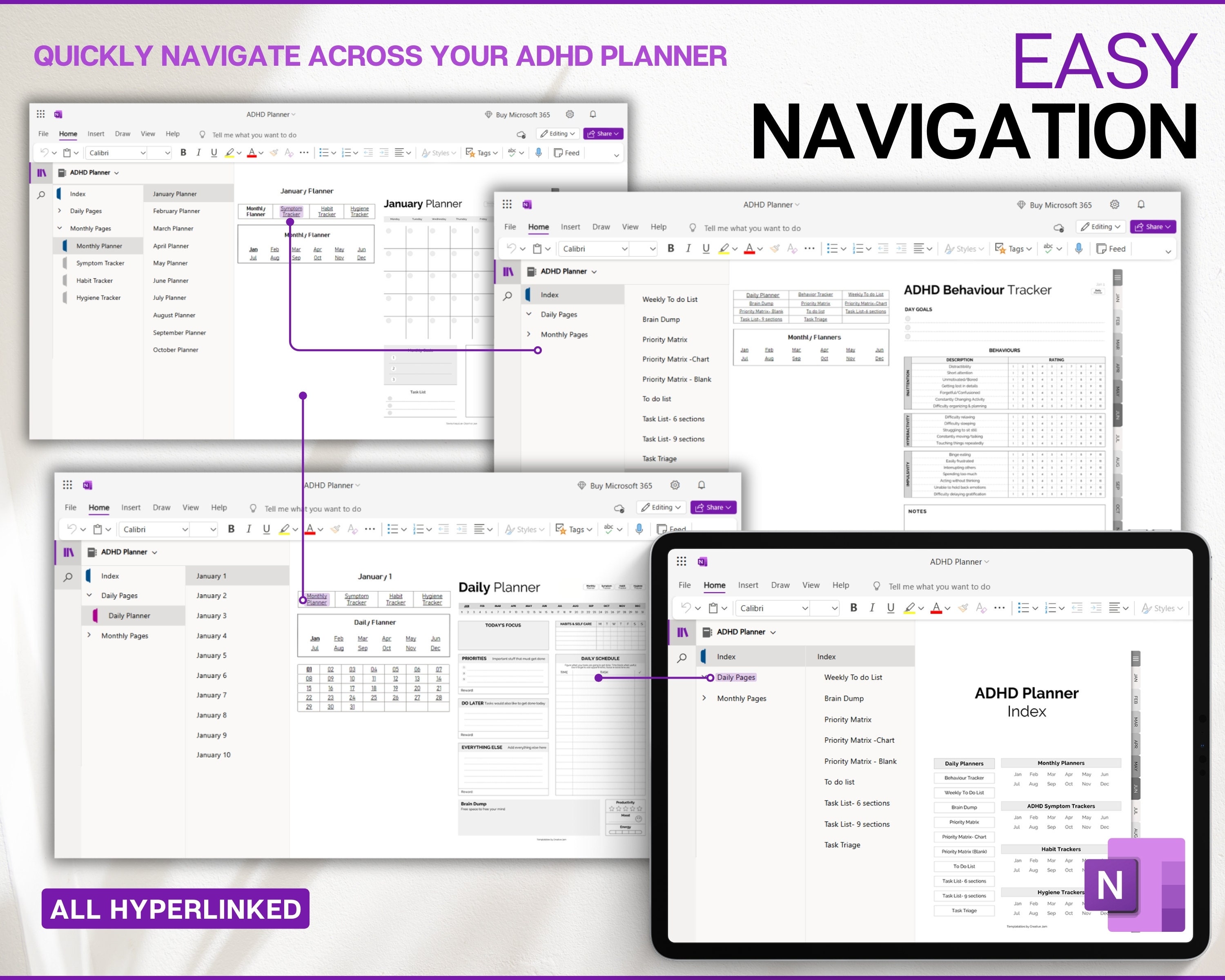 Onenote Planner, ADHD Digital Planner, Neurodivergent Adults, Brain ...