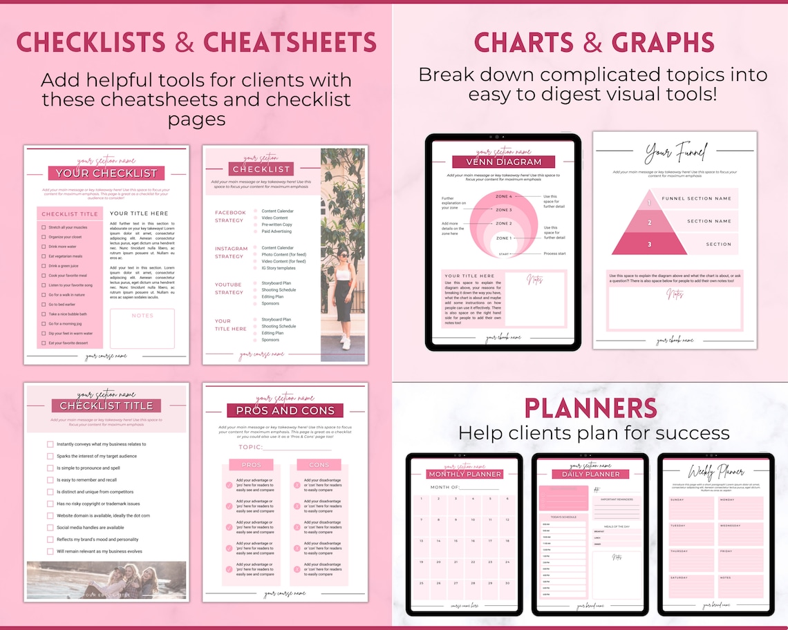 Workbook Template Bundle Canva WORKSHEET Templates Ebook - Etsy