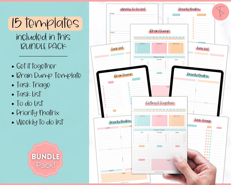 EDITABLE Brain Dump Template BUNDLE, to Do List Printable, ADHD Daily ...