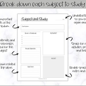 UNIT STUDY Template, Printable Homeschool Planner, Home School Teacher ...