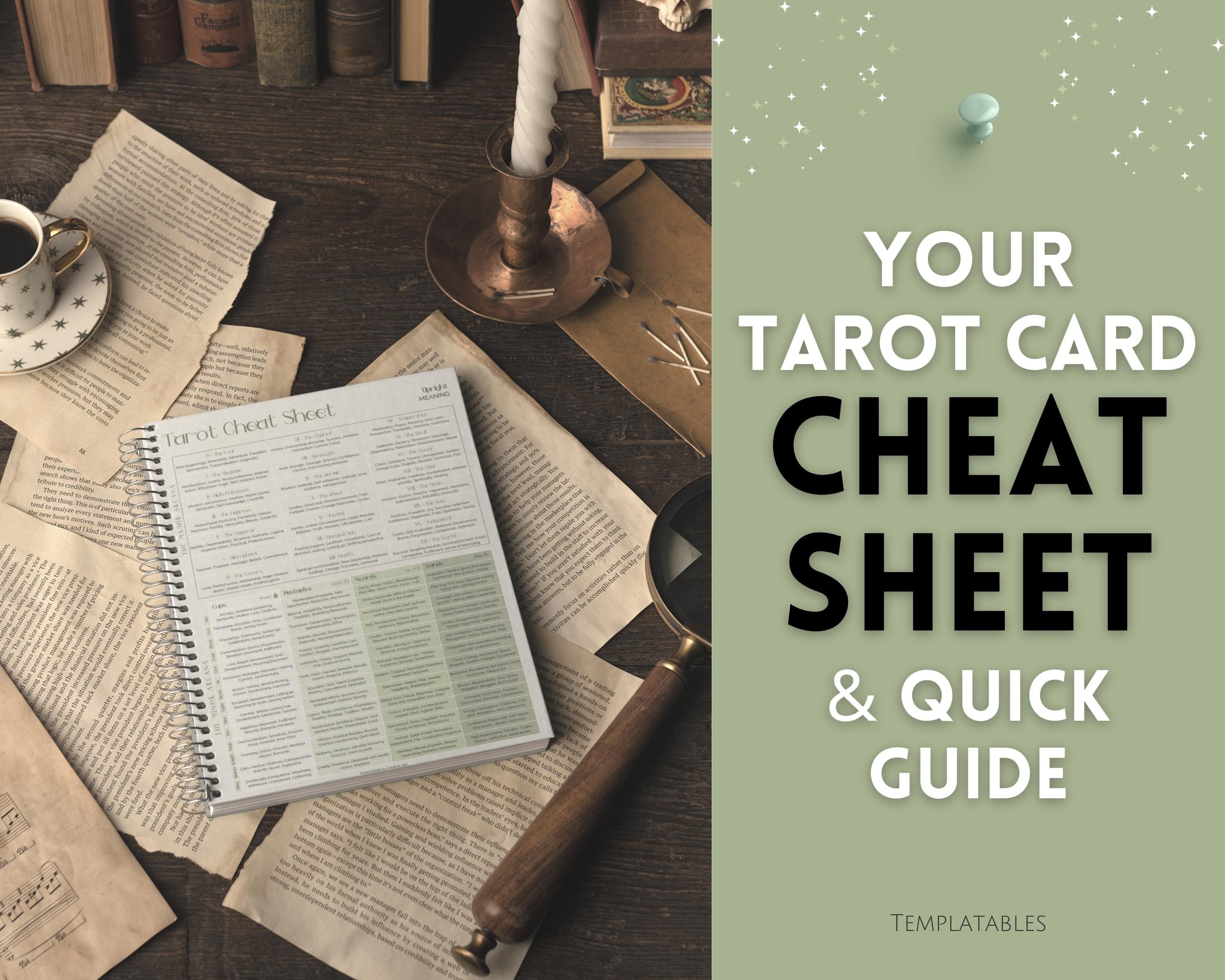 Printable Tarot Cheat Sheet Upright & Reverse Meanings Learn - Etsy UK