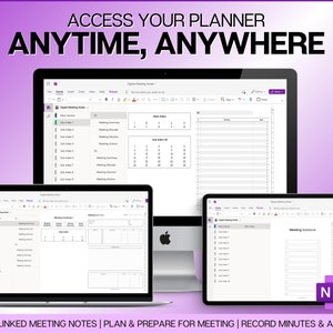 Onenote Meeting Notes Template, Editable Meeting Minutes, Digital ...