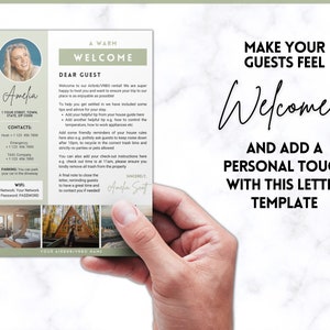 Airbnb & VRBO Welcome LETTER Template, Editable Canva Air Bnb House ...