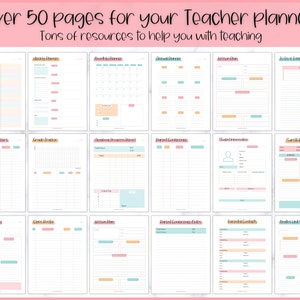TEACHER Planner Printable, 50+ Pg BUNDLE, Homeschool Teacher, Academic ...