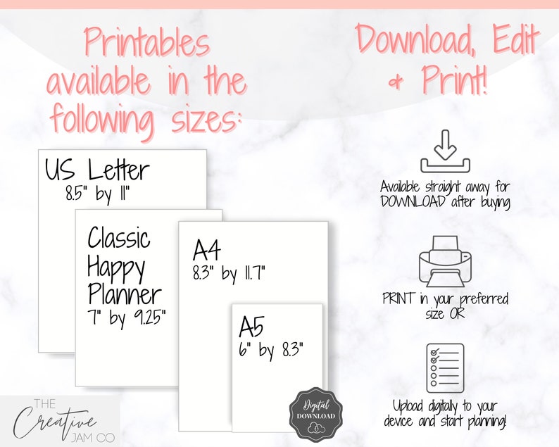 Student Planner Editable Weekly & Monthly Planners Weekly - Etsy