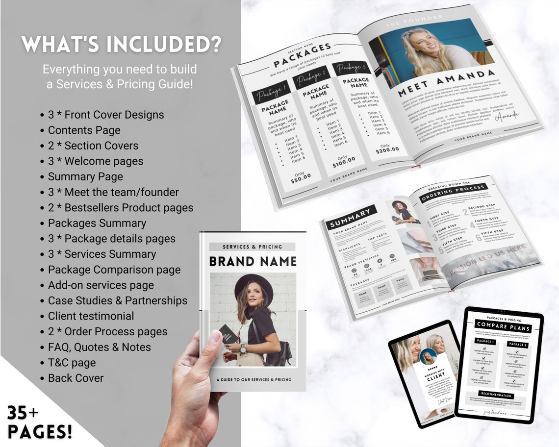 Pricing Guide Templates! Editable Services Canva Ebook, Price List ...