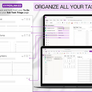 Onenote to Do List Template, Hyperlinked to Do List for One Note ...