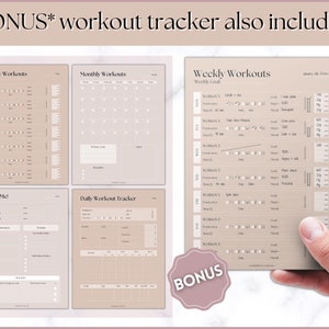 Workout Planner, Fitness Journal, Exercise Tracker, Printable Weight ...