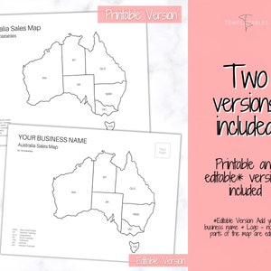 Sales Tracker, EDITABLE Australia Sales Map, Etsy Business Sales Map ...