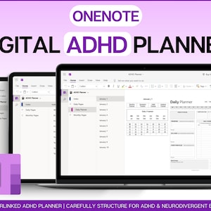 ADHD Digital Planner, Onenote Planner for Neurodivergent Adults, Brain ...