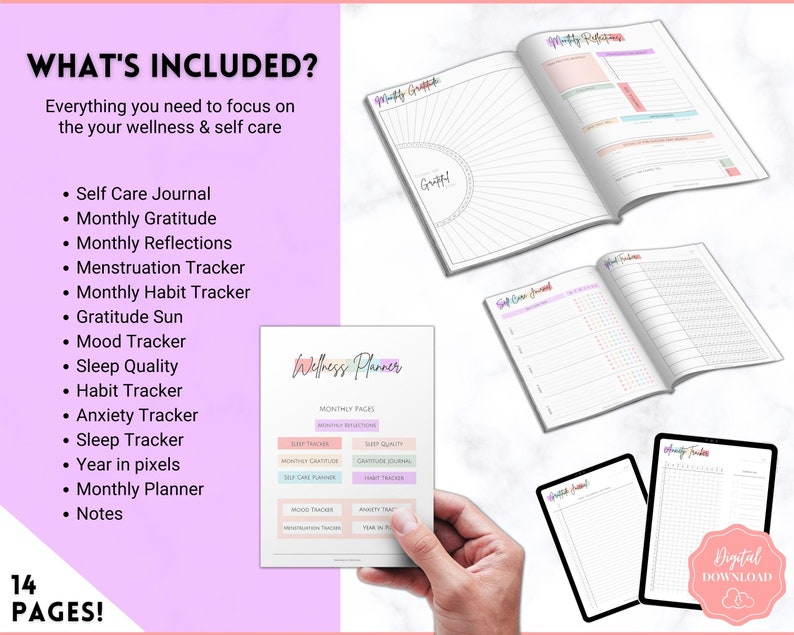 Self Care Planner & Wellness Journal BUNDLE Printable - Etsy