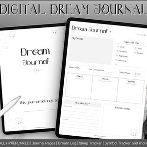 Digital Dream Journal, Digital Journal for Goodnotes, iPad Digital ...