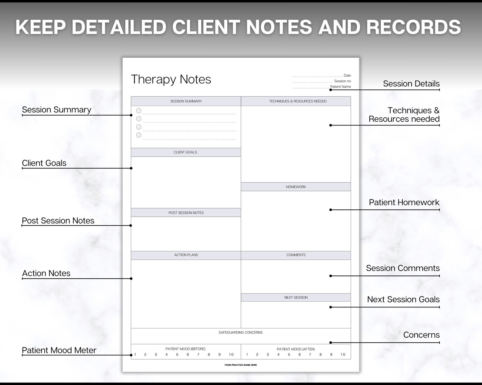 Therapist Notes, EDITABLE Therapy Note Sheet, Therapist Progress Notes ...