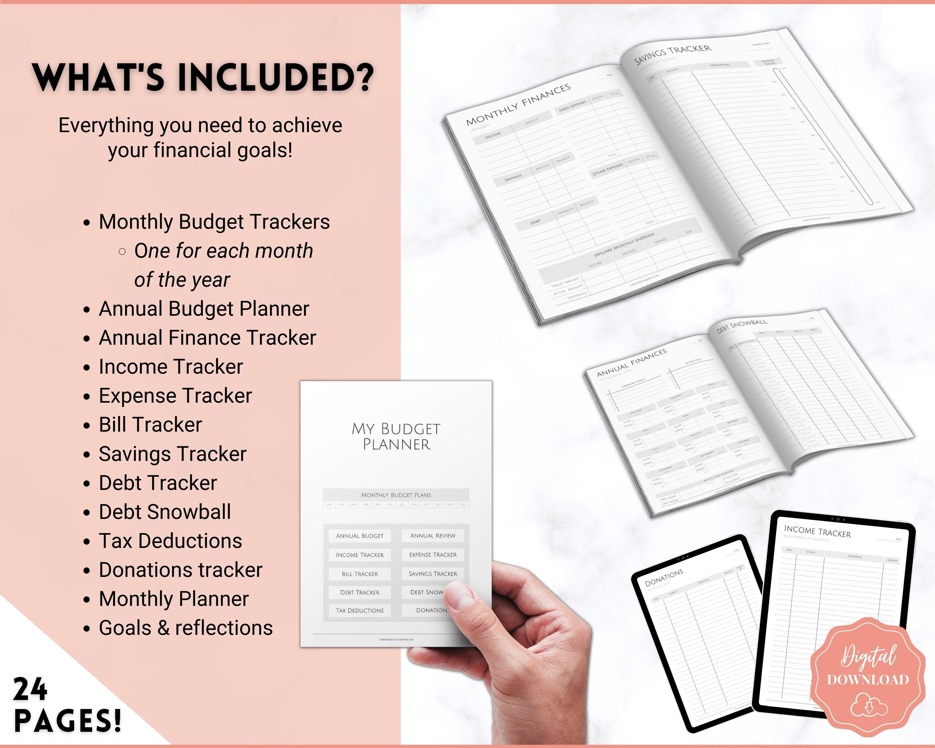 Finance Planner BUNDLE! Budget Planner Templates, Financial Savings ...