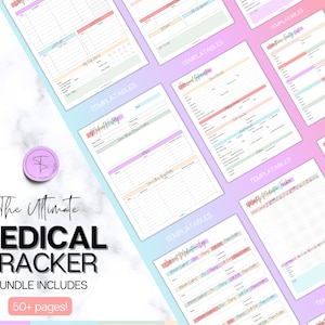 Medical Tracker Bundle, 50 Medical Binder Pages, Medical Planner ...