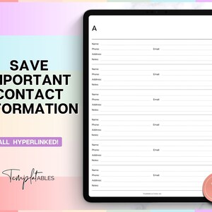 Address Book, Digital Address Book With Tabs, Contact List, Guest ...