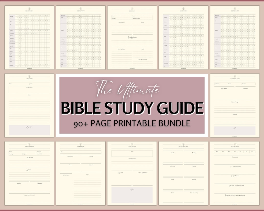 Bible Study Guide BUNDLE, 90 Bible Study Journal Templates, Soap Bible ...