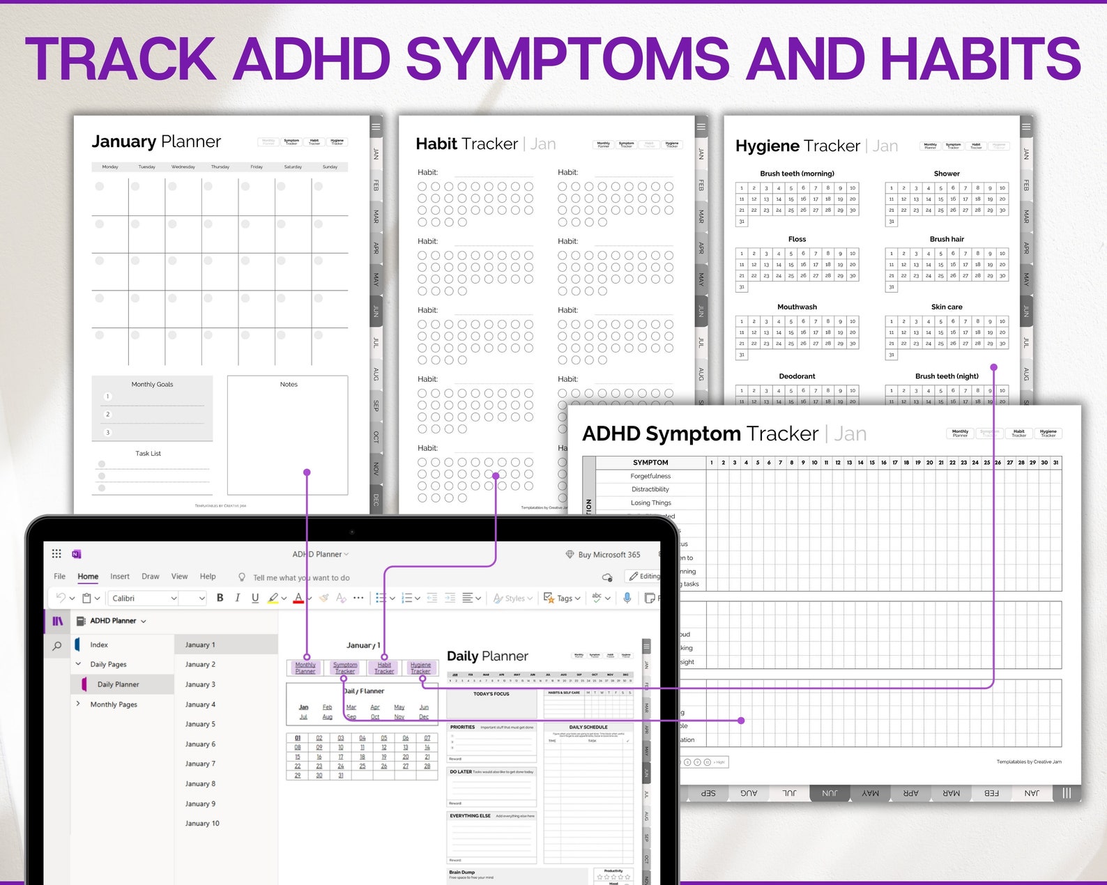 Onenote Planner, ADHD Digital Planner, Neurodivergent Adults, Brain ...