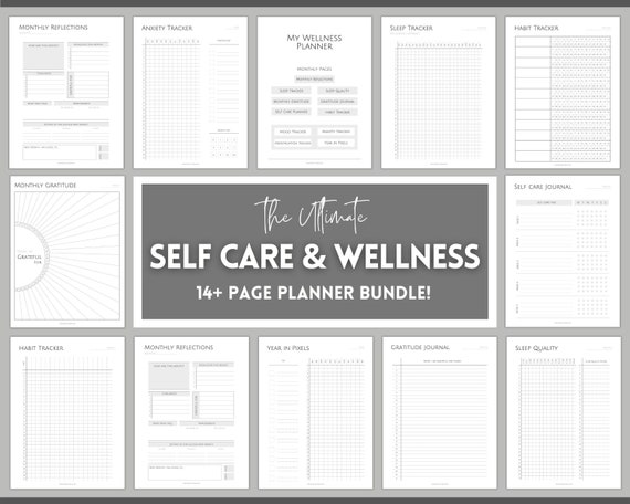 Self Care Journal & Wellness Planner BUNDLE Printable | Etsy