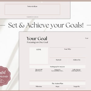 Goal Planner Printable BUNDLE, 2024 Goals Tracker, SMART Goal Setting ...