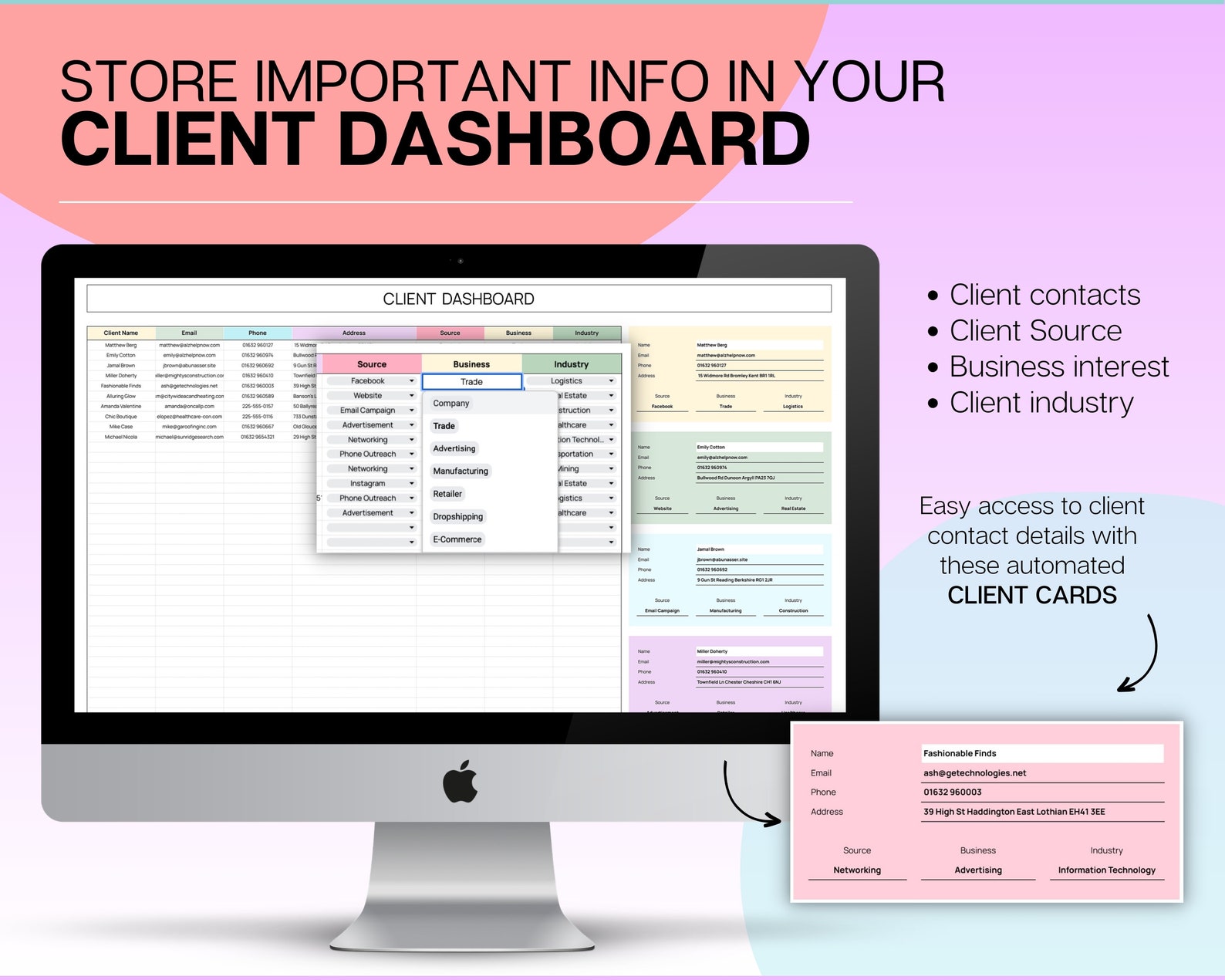 Lead Tracker Spreadsheet, CRM Client Tracker, Small Business Owner ...