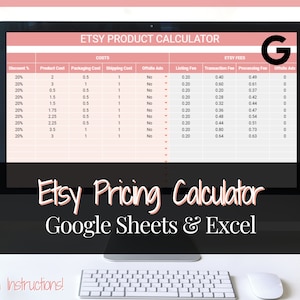 Etsy Pricing Calculator, Profit Spreadsheet for Small Business & Etsy ...