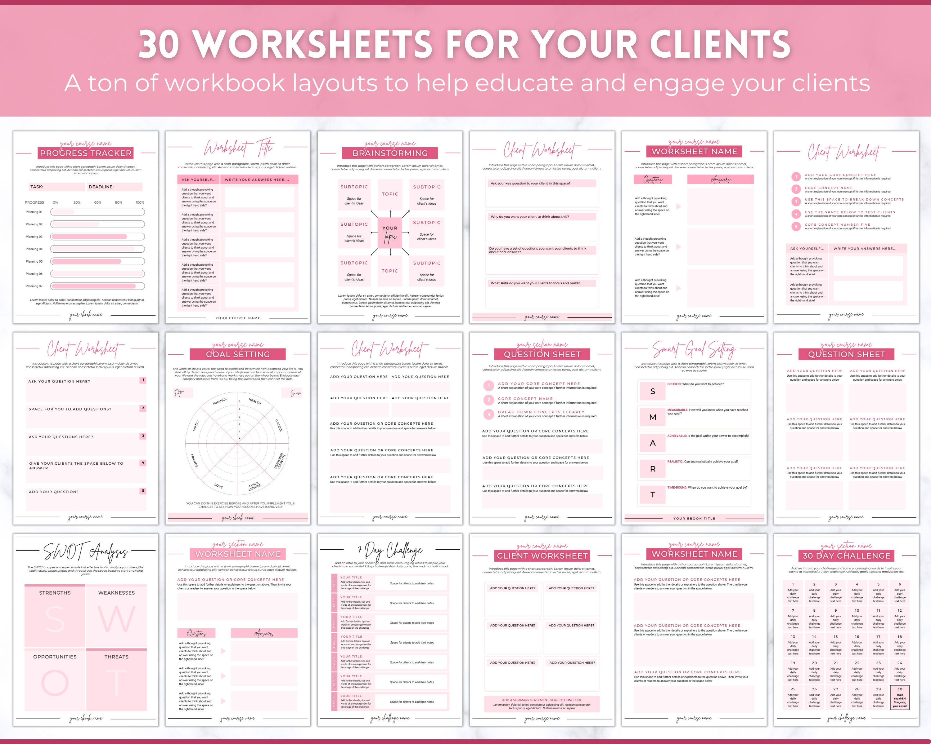 Workbook Template Bundle Canva WORKSHEET Templates Ebook - Etsy