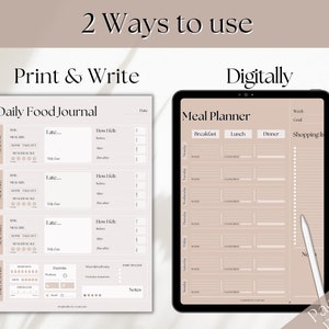 Boho Meal Planner Printable BUNDLE, Weekly Food Diary, Meal Tracker ...
