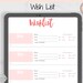 Wishlist Insert, Printable Tracker Template. Christmas, Birthday ...