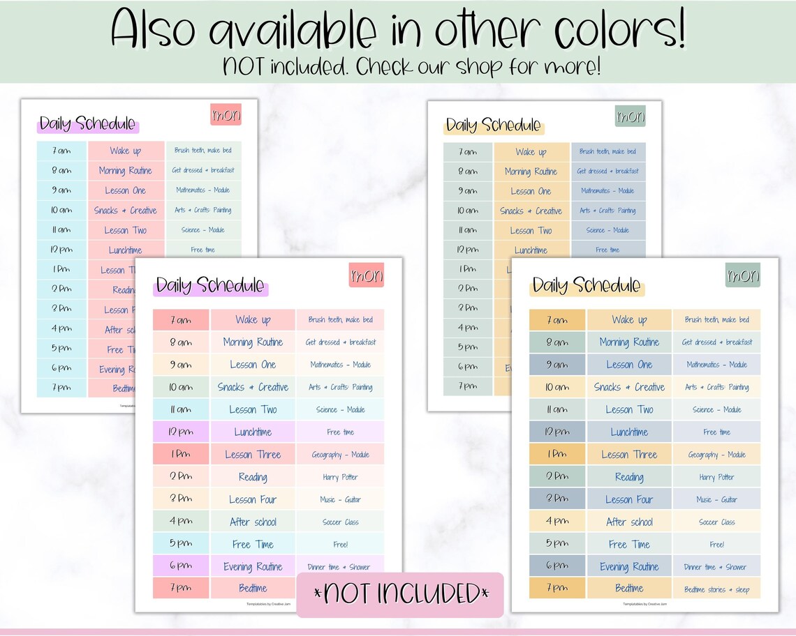 Kids Daily Schedule Homeschool Weekly Planner Daily Routine - Etsy