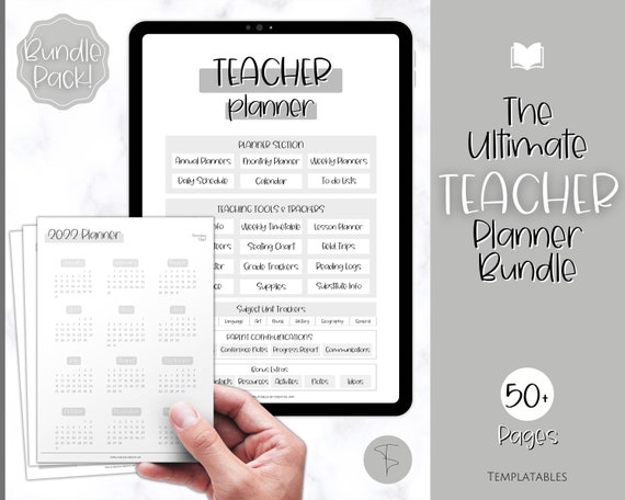 50pg TEACHER Planner Printable BUNDLE Homeschool Teacher - Etsy