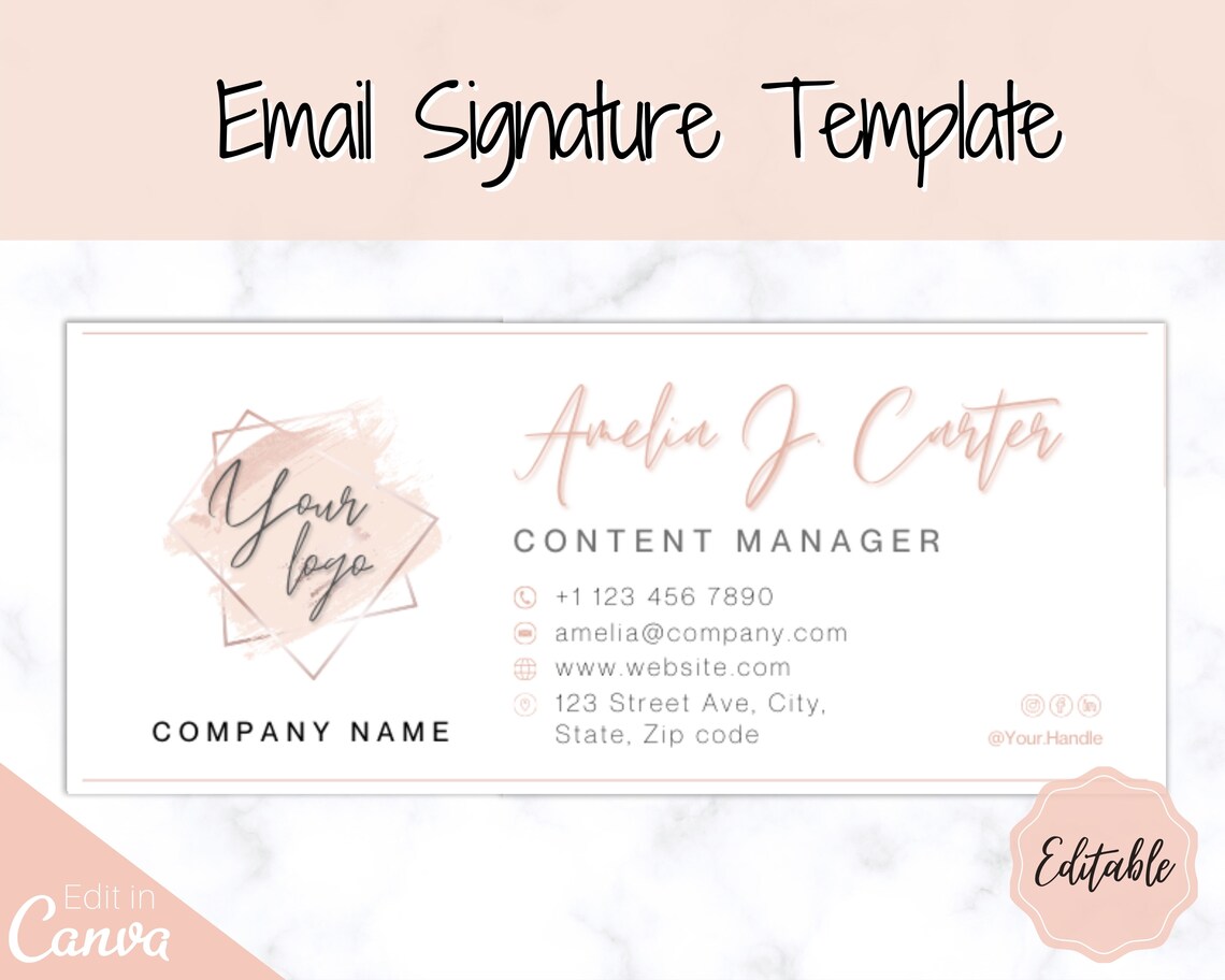 ENSEMBLE de modèles de signature d'e-mail ! Ajoutez un logo et une ...