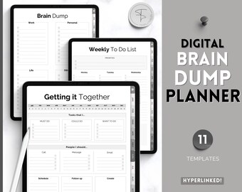 Brain Dump Template, DIGITAL PLANNER, to Do List Printable, ADHD Daily ...