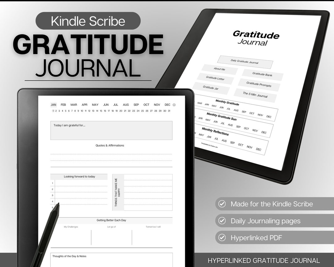 Kindle Scribe Templates, Digital Gratitude Journal, Daily Mindfulness ...