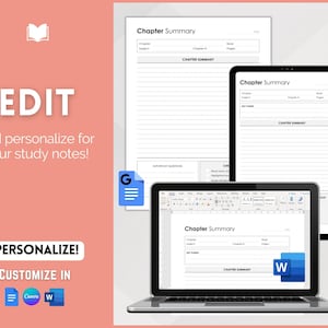 EDITABLE Chapter Summary Template, Study Guide, Textbook Outline Review ...