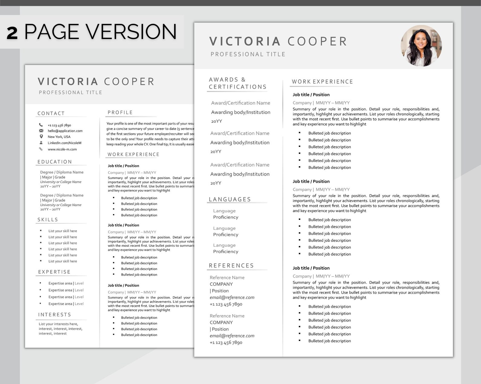 Teacher Resume Template Google Docs. CV Template Professional - Etsy