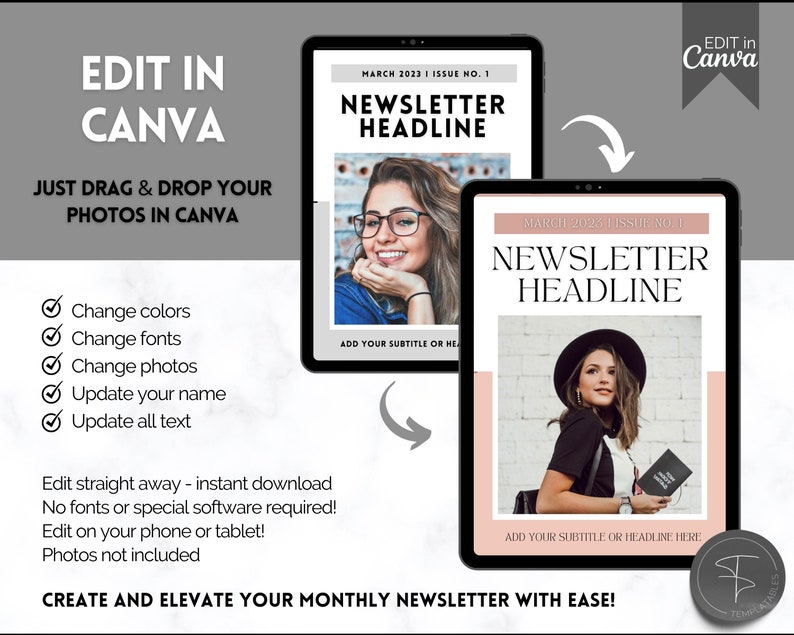 EDITABLE Newsletter Template, 45+ Canva Templates, Monthly, Real Estate ...