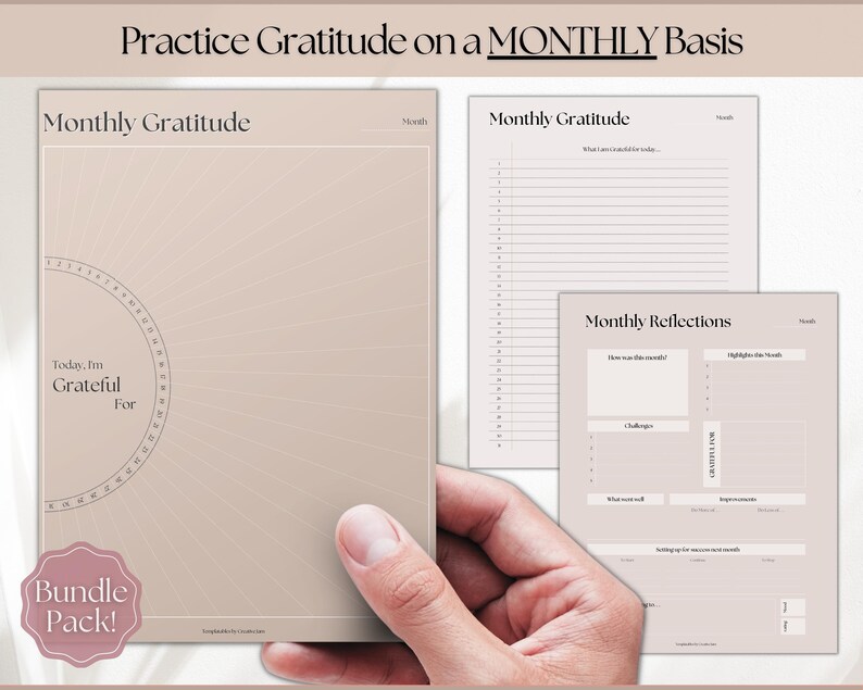 Gratitude Journal Printable BUNDLE Mindfulness Log Gratitude - Etsy