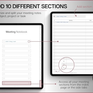 Digital Meeting Minutes Template, Editable Meeting Notes, Digital ...