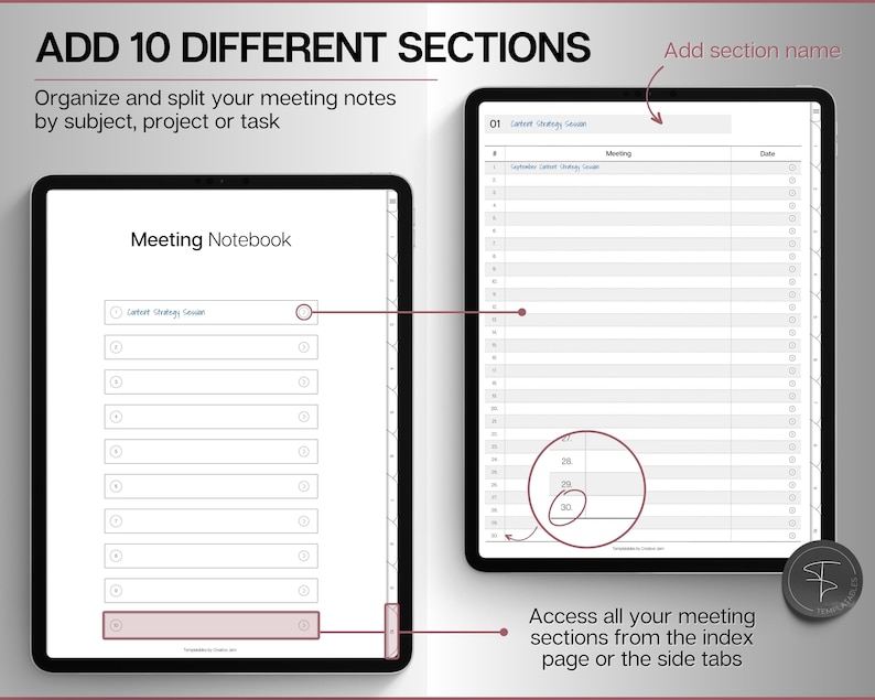 Digital Meeting Minutes Template, Editable Meeting Notes, Digital ...
