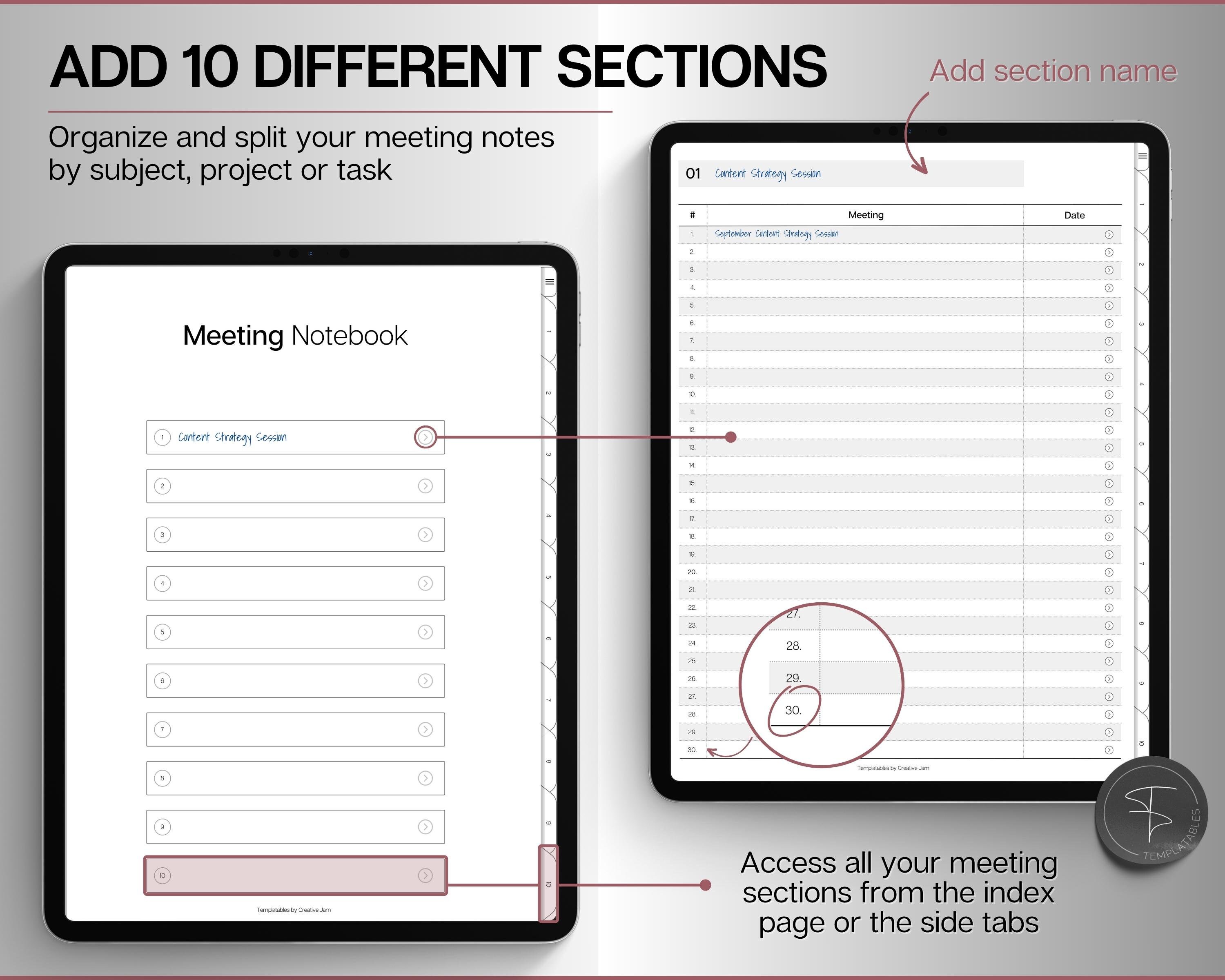 Digital Meeting Minutes Template, Editable Meeting Notes, Digital ...