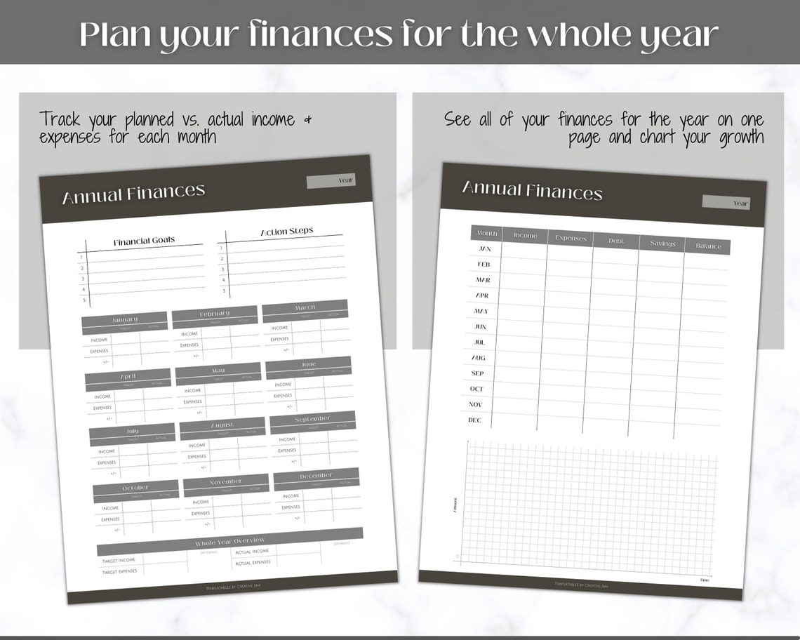 Financial Planner Printable BUNDLE Budget Template Savings | Etsy