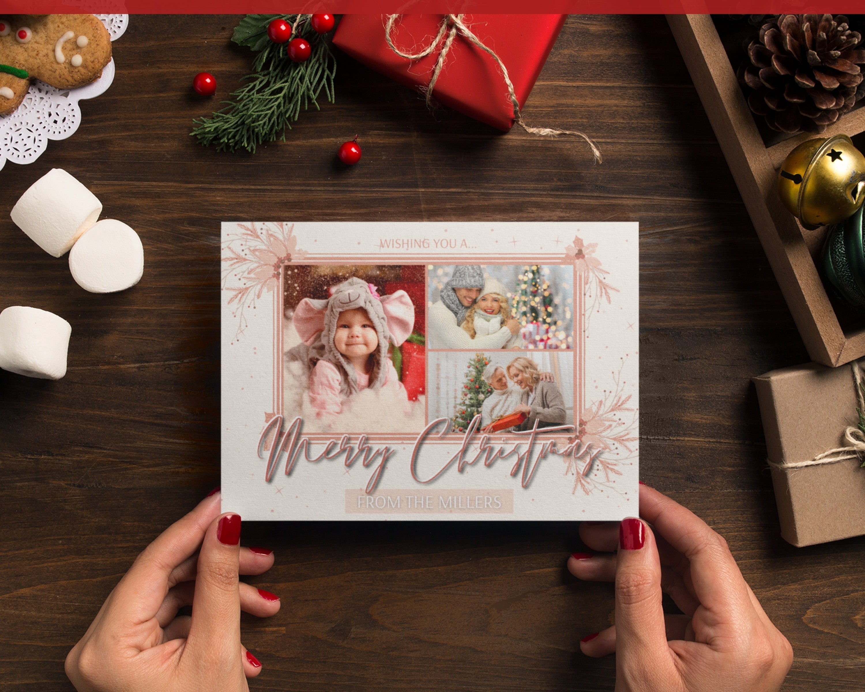 Photo Christmas Card Template 5x7 Christmas Card Template - Etsy