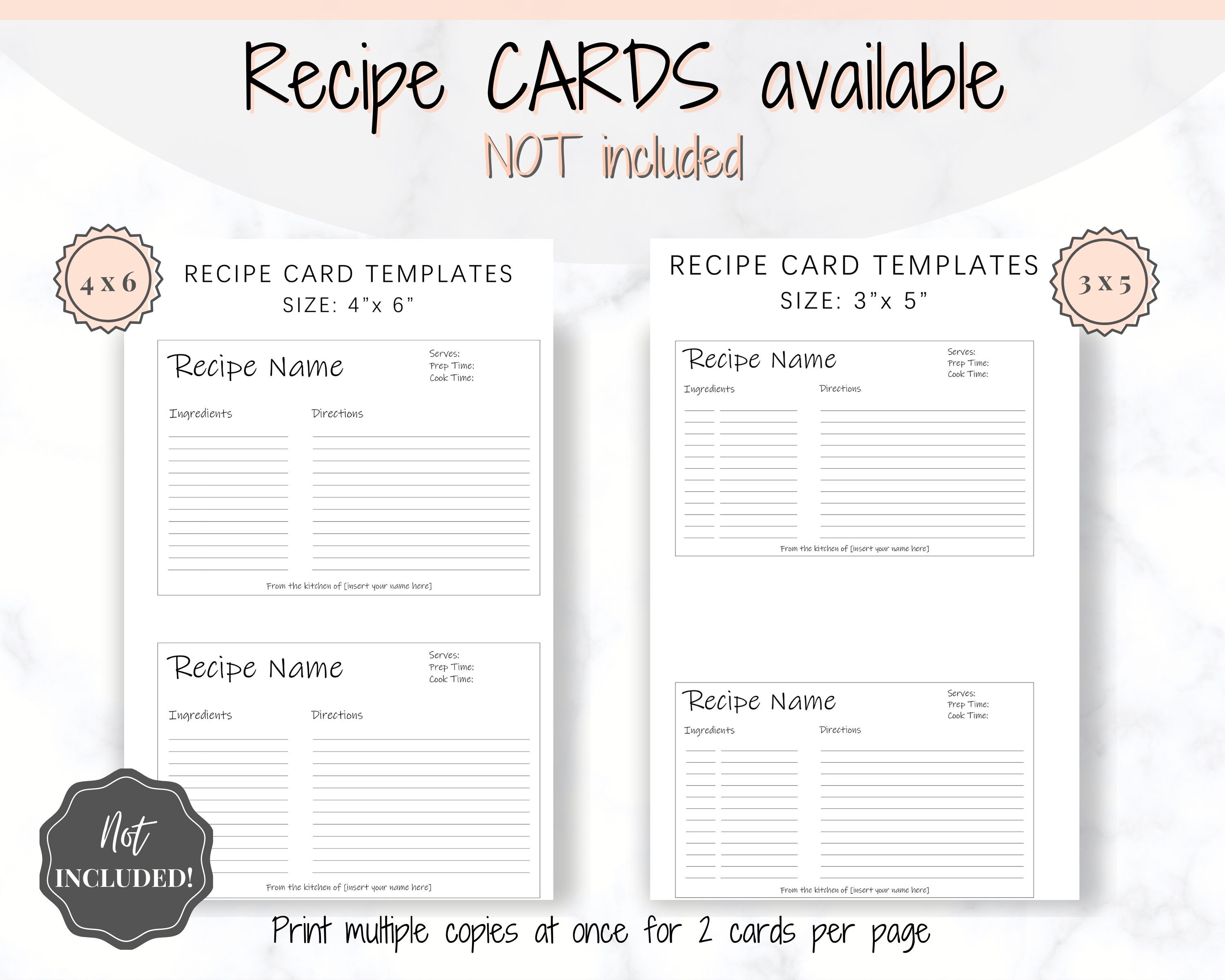Editable Recipe Book Template Recipe Page template BUNDLE Minimal ...