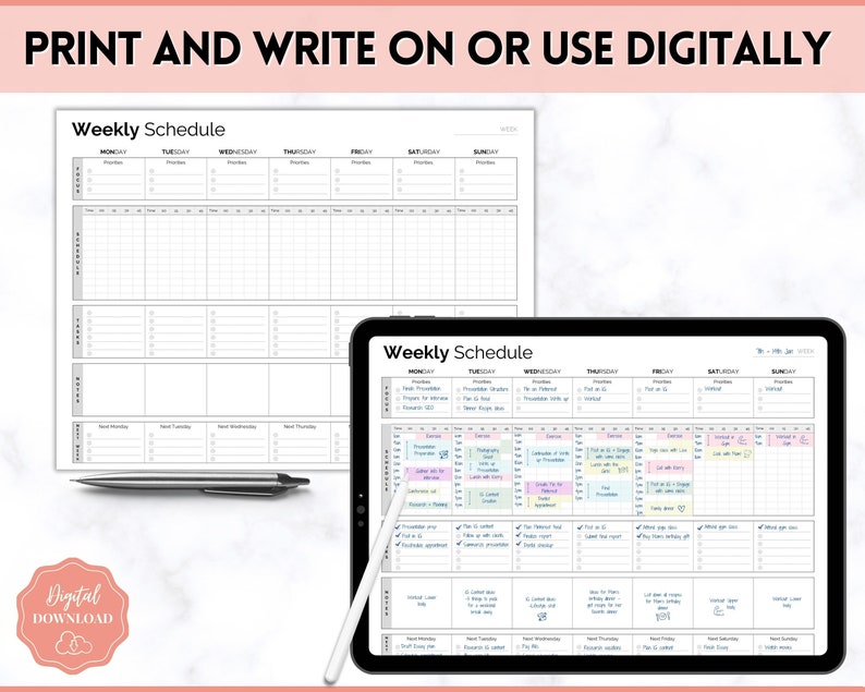 MINIMALIST Weekly Planner to Do List Printable Weekly - Etsy