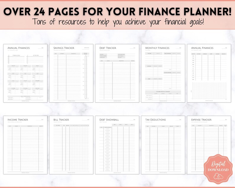 Finance Planner BUNDLE! Budget Planner Templates, Financial Savings ...