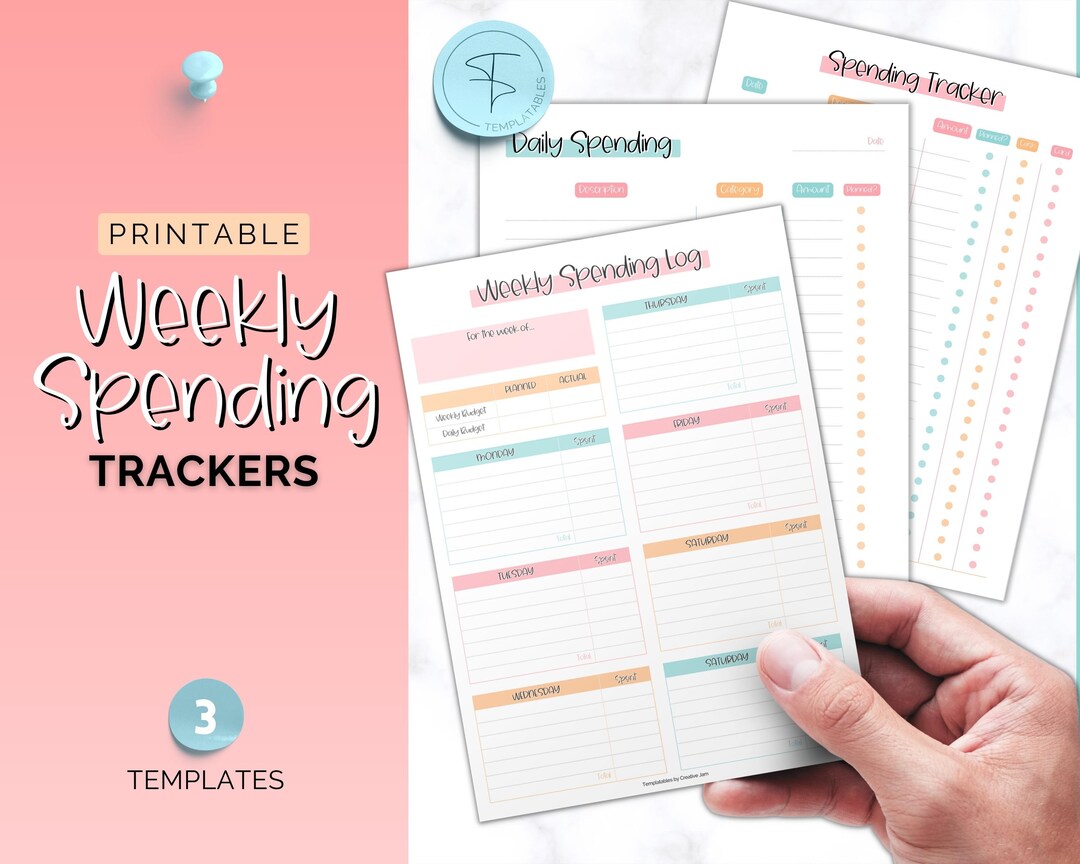 Weekly Spending Tracker, Printable Spending Log, Weekly Budget Planner ...