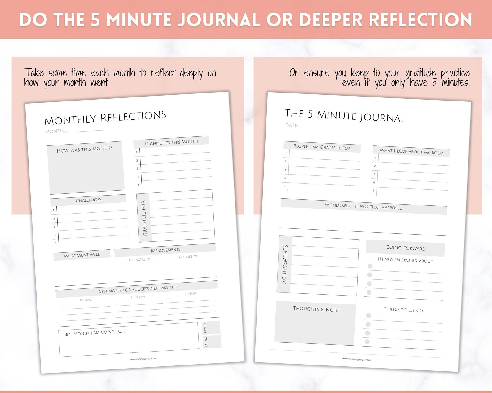 Printable Gratitude Journal BUNDLE Mindfulness Log Gratitude | Etsy